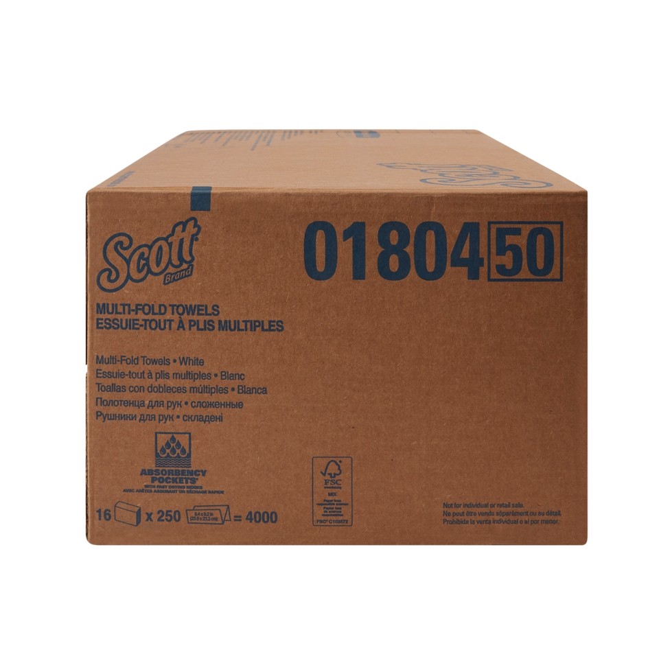 Scott Multi-Fold Paper Towels 01804 9.25"x9.5" Case of 4000 Towels | eBay