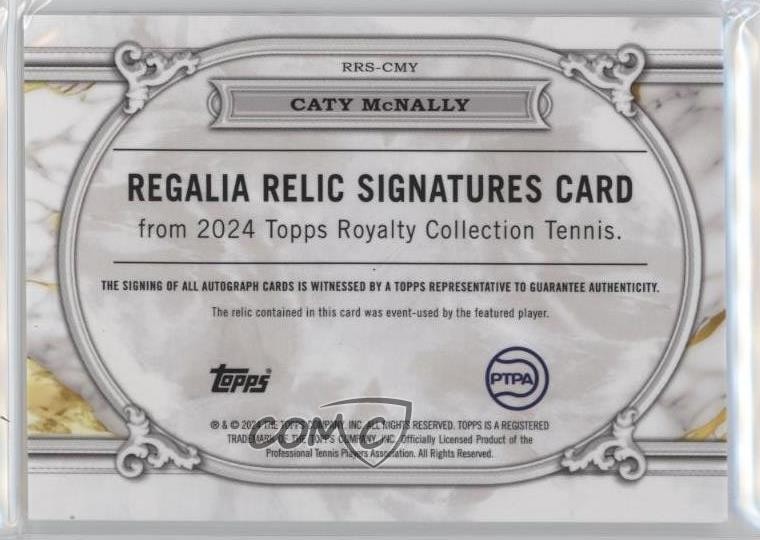 2024 Topps Royalty Regalia Relic Signatures /75 Caty McNally #RRS-CMY ...