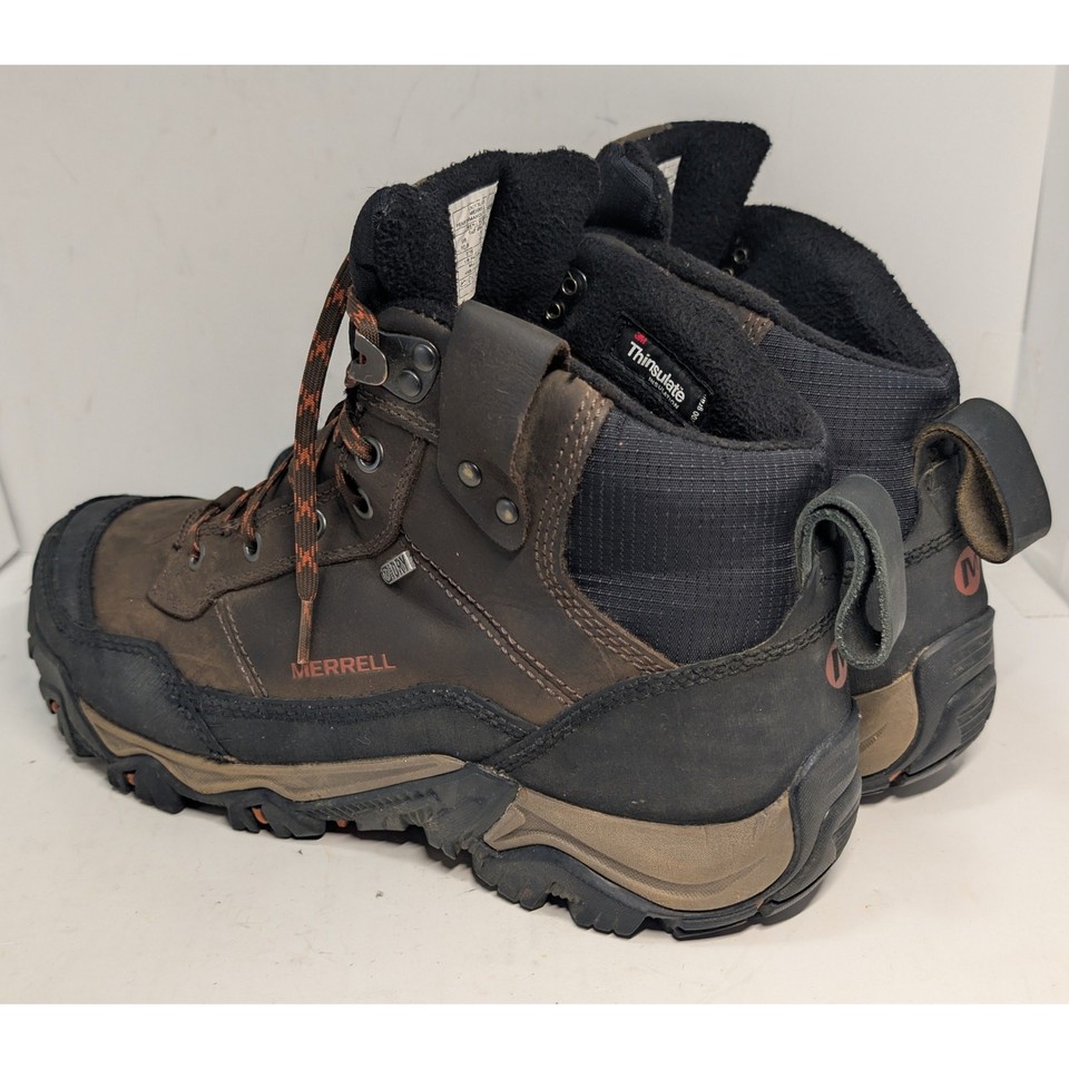 Mens sz 10.5 Merrell Dry 200G Thinsulate Active Heat Brown Leather ...