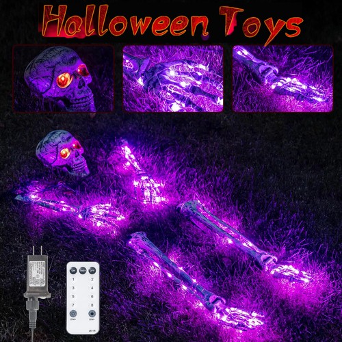 Halloween Skeleton Stakes Decorations Scary Realistic Outdoor LED Light Up Skull | eBay