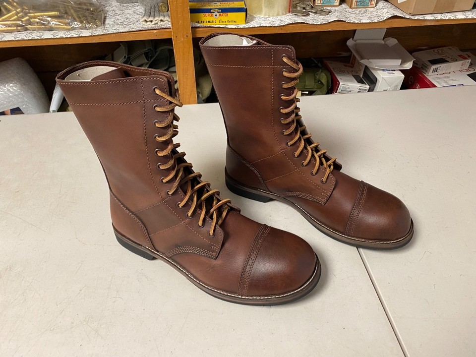 WWII US AIRBORNE PARATROOPER CORCORAN BROWN JUMP BOOTS-SIZE 13 | eBay