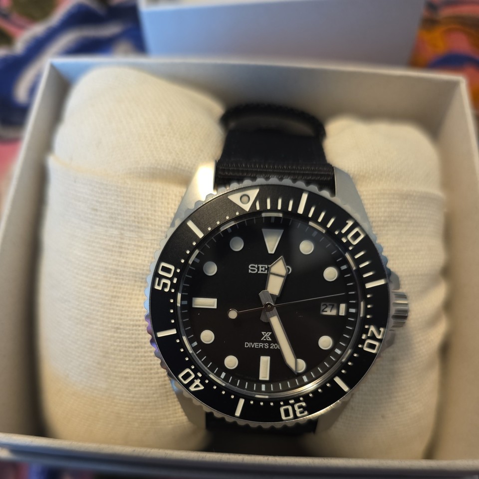 Seiko Prospex SBDJ063 Black Face Solar Diver 200m Stainless Steel Men ...