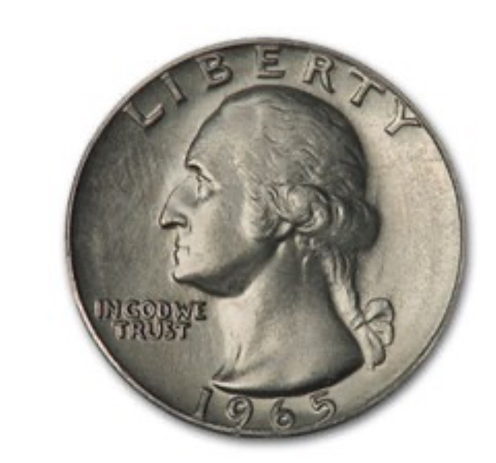 1965 Washington Quarter 25c Clad Gem BU Brilliant Uncirculated US Coin ...