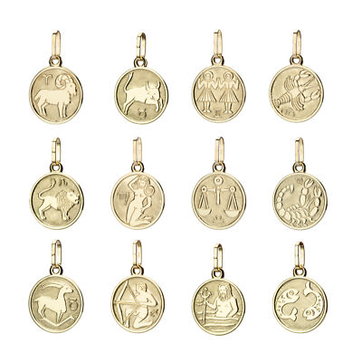 Kettenanhänger kleines Sternzeichen 585 Gelb Gold 12,3mm Glanz Zodiak ...