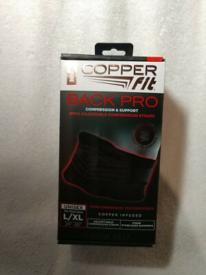 Back Belt Copper fit Back Pro Compression Support Adjustable Straps L ...