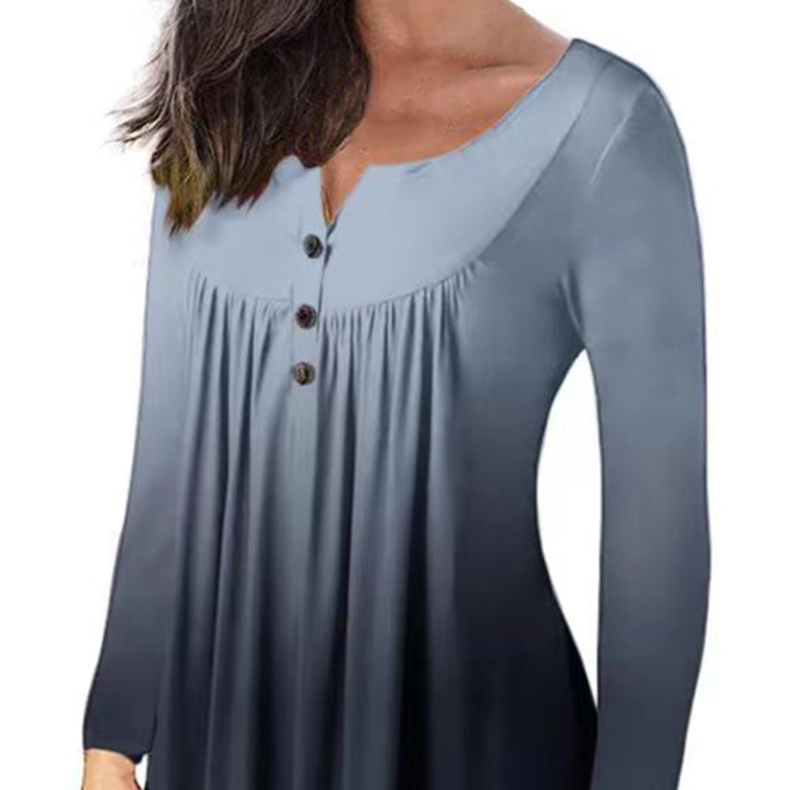 Women Spring T-shirt Long Sleeves Thermal Color Matching Women Spring ...