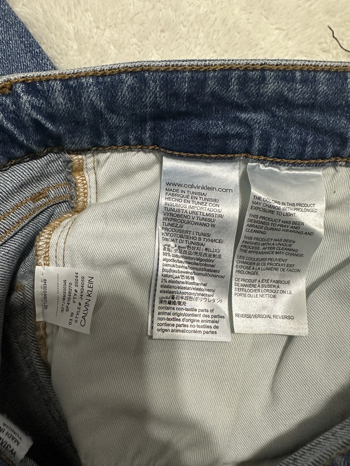 Calvin Klein CK Premium Italian Denim Patchwork Men's Taper Jeans 31x30 ...