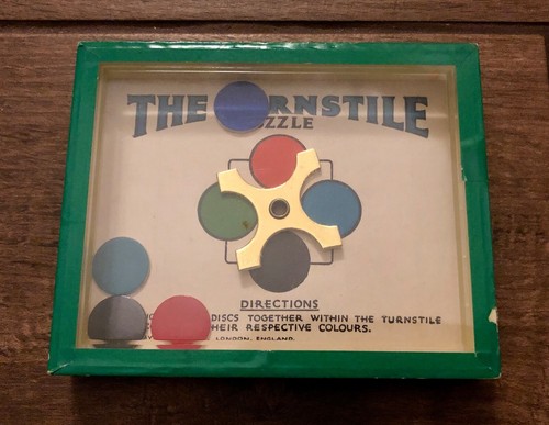 Vintage The R.J. Series of Popular Puzzles "Turnstile Puzzle" Handheld ...