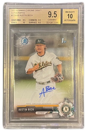 Austin Beck 2017 Bowman Chrome 1st Auto BGS 9.5 Athletics | eBay