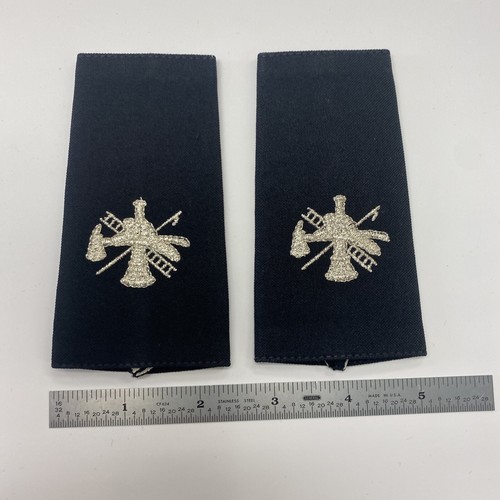 Fire Dept. Scramble Epaulettes, - Silver Embroidery On Blue Fabric ...