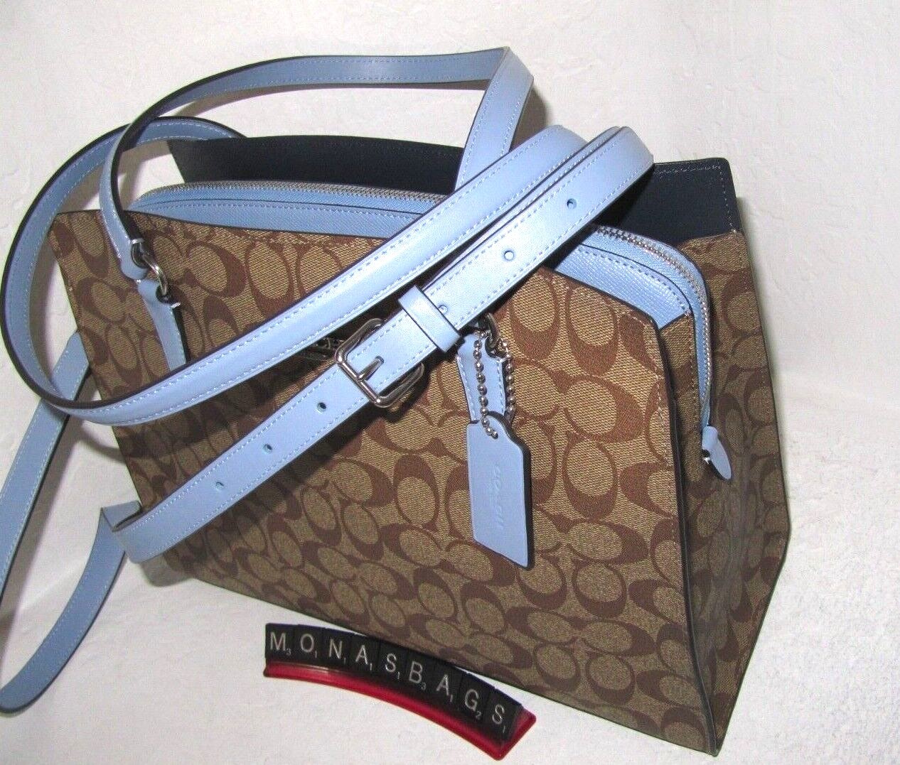 Coach Tatum Carryall Signature Canvas Women's Tote Bag - Khaki, Marble ...