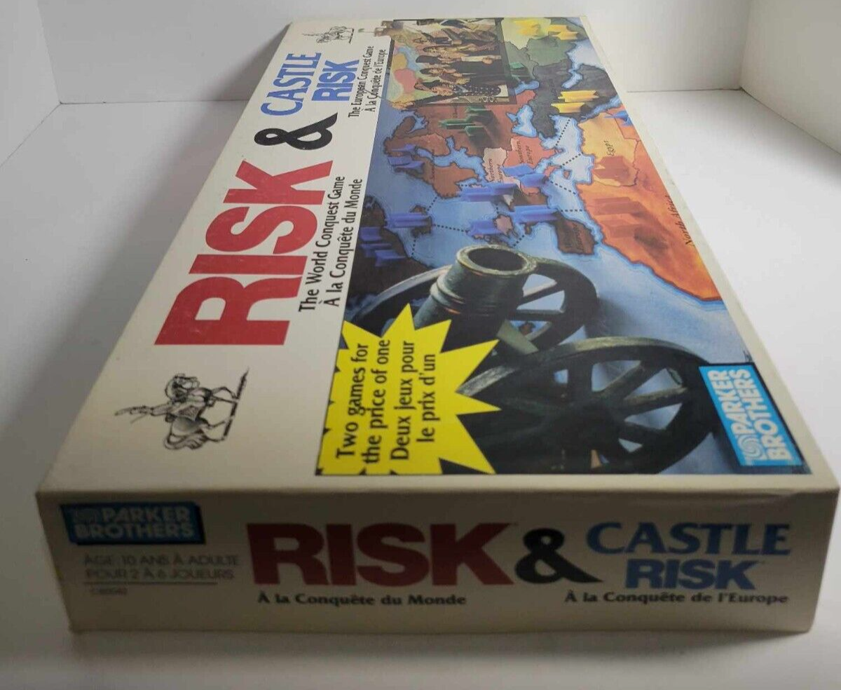 1992 Vtg Parker Brothers Risk and Castle Risk Strategy War Board Game ...