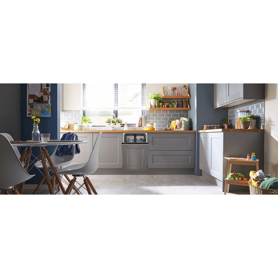 Beko DIS15020 Fully Integrated Dishwasher Slimline 45cm 10 Place Black ...