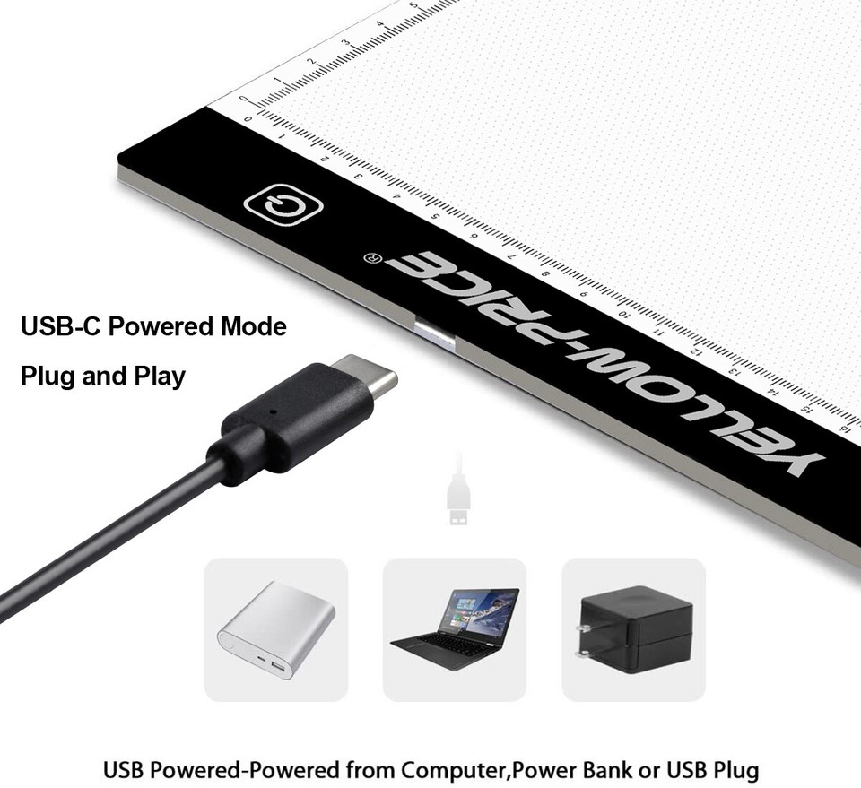 A4 Tracing LED Copy Board with USB-C Cable,Eraser,Pencil,Clips,Animal ...