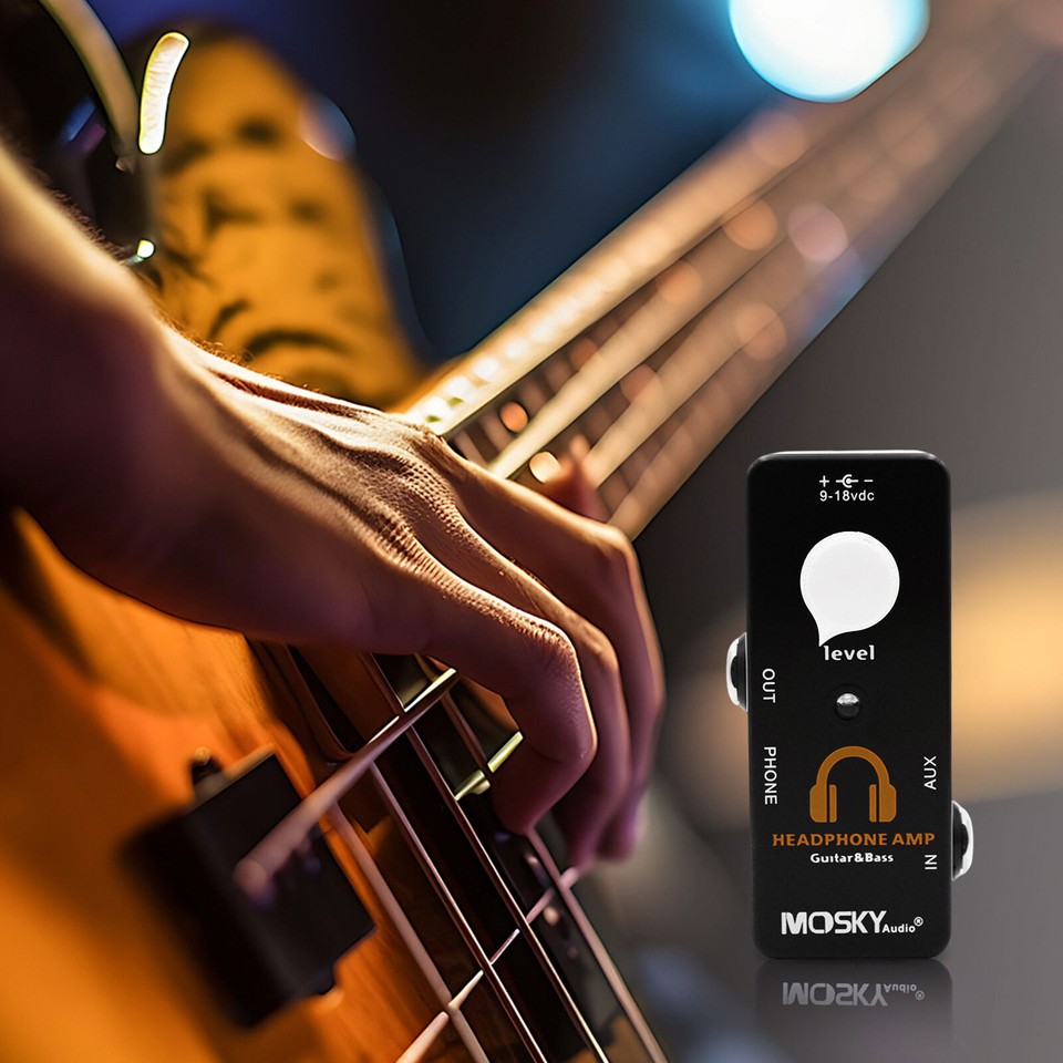 MOSKY Headphone Amp Electric Bass Guitar Effect Pedal with True Bypass ...
