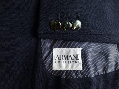 Armani Collezioni Blazer 58R/48R Blue Excellent Condition Jacket Piping ...