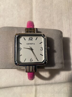 Woman's Geneva Pink Cuff Watch | eBay