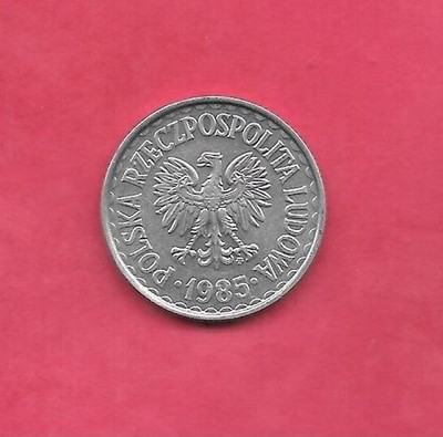 POLAND Y49.1 1985 ZLOTY BU GEM UNCIRCULATED NICE OLD VINTAGE ALUMINUM ...