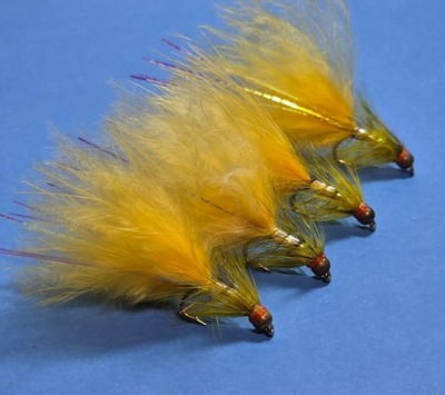 4 YELLOW DAMSEL FLY FISHING WET TROUT FLIES SIZE 10 | eBay UK