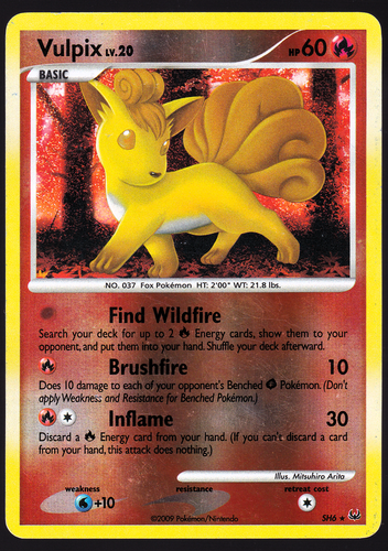 Vulpix SH6 Platinum Shiny Secret Rare Reverse Holo 2009 Pokemon TCG Card MP | eBay