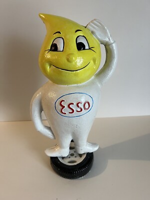 ESSO OIL MR. DRIP BOY STANDING ON TIRE - Cast Iron Bank JUMBO 15" TALL ...