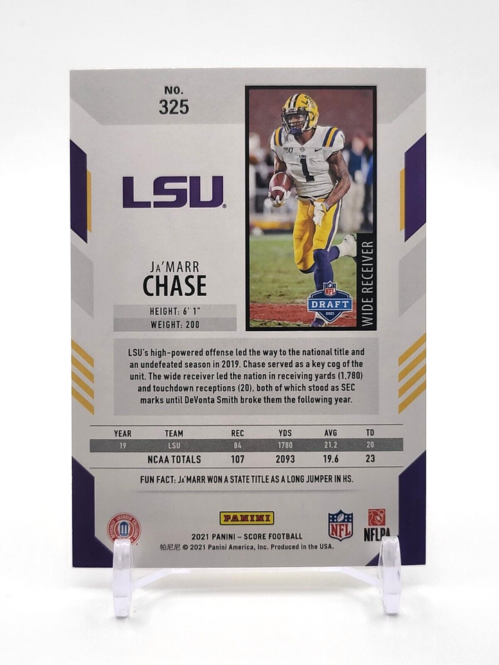 Ja'Marr Chase ROOKIE CARD 2021 Panini Score #325 LSU/Bengals (RC) | eBay