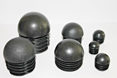 Domed-Round-Plastic-Black-Blanking-End-Cap-Caps-Tube-Pipe-Inserts- | eBay UK