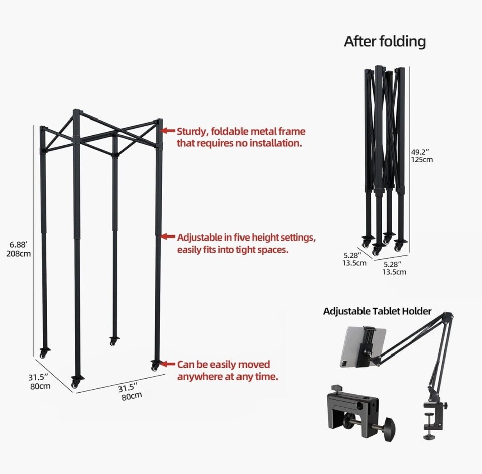 Portable Foldable Recording Vocal Booth Studio Equipment for Standard ...