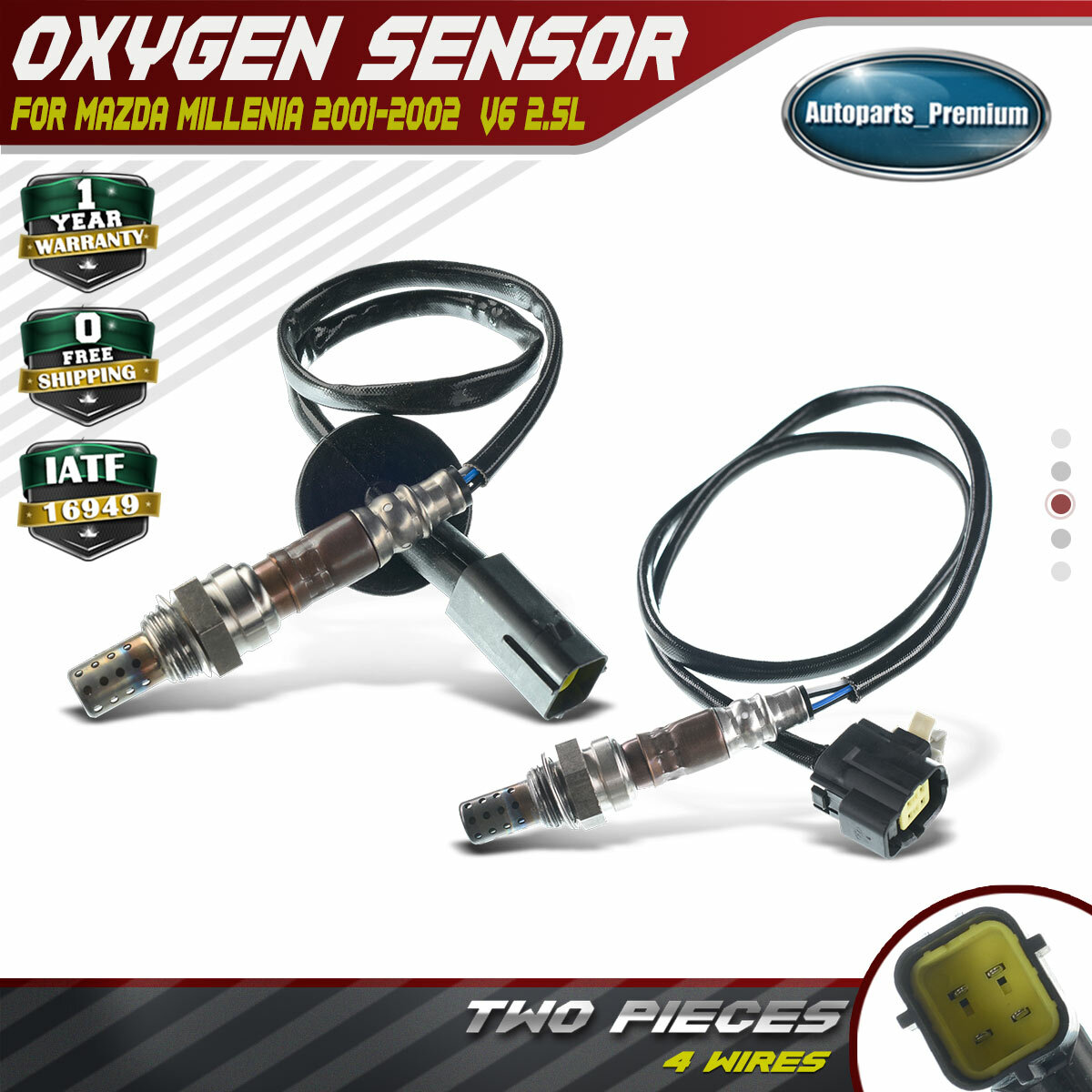 2x 02 O2 Oxygen Sensors for Mazda Millenia 2.5L 2001-2002 Downstream ...