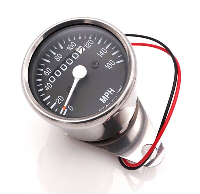Universal Motorcycle Speedo Chrome Max 160 MPH 60:2240RPM Mechanical ...