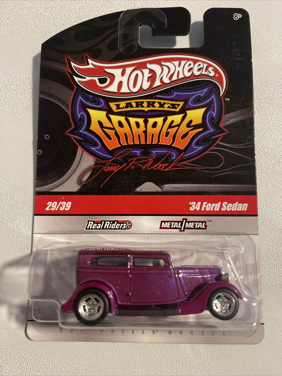 Hot Wheels Larry Garage '34 Ford Sedan Purple 29/39 Real Riders | eBay