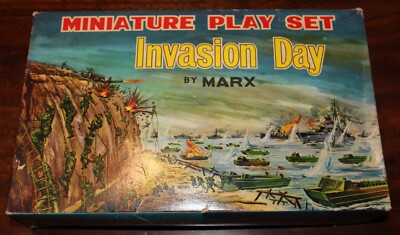 mega-RARE vintage 1965 INVASION DAY WWII MINIATURE PLAY SET Marx German ...
