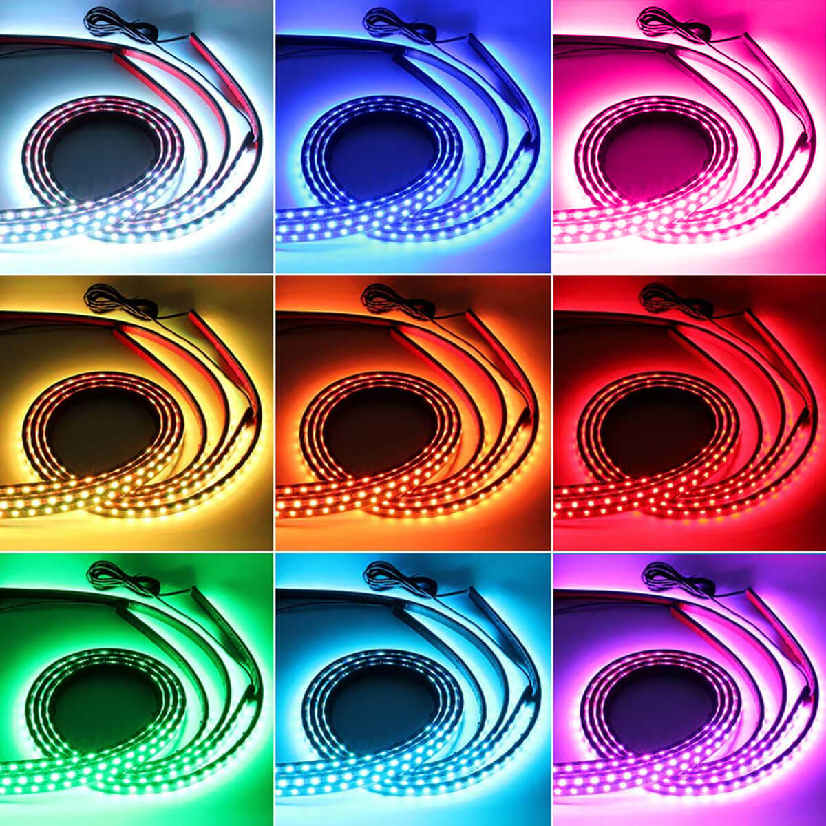 18-Color Wheel Well LED Light Kit Custom Accent Neon Strips Rim Tire ...
