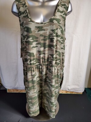 Womens Terry & Sky Camouflage Ts Sleeveless Knit Romper. Size 2X 20W ...
