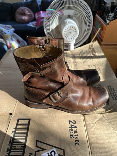 Frye Distressed Engineer Boots Brown Leather Men’s Size 9.5 | eBay