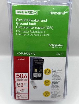Square D 2-Pole GFCI Circuit Breaker for Square D Home Line 50A ...