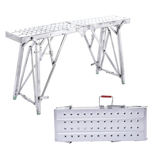 Folding Work Platforms Adjustable Height Portable Scaffolding Ladder ...