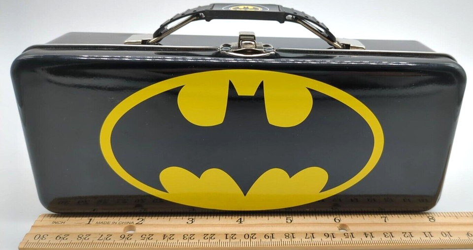 DC Comics Batman Black Tool Tin Pencil/Pen Case with Handle And 35 ...