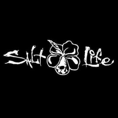 Salt Life Decal - 12" Medium Surface Mount Sticker - Hibiscus - White ...
