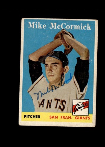 Mike McCormick 1958 Topps Giants authentic autographed card | eBay