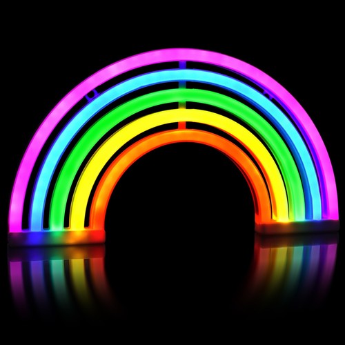 Colourful Rainbow LED Neon Light Stand Wall Bar Lamp Home Nursery ...