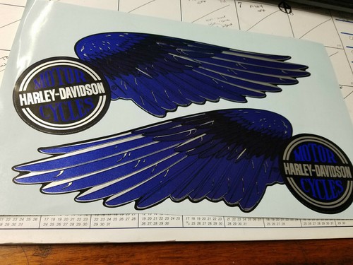 Gas Tank Decals Harley FLH Shovelhead Ball Wing Pr Stickers Blue FLT ...