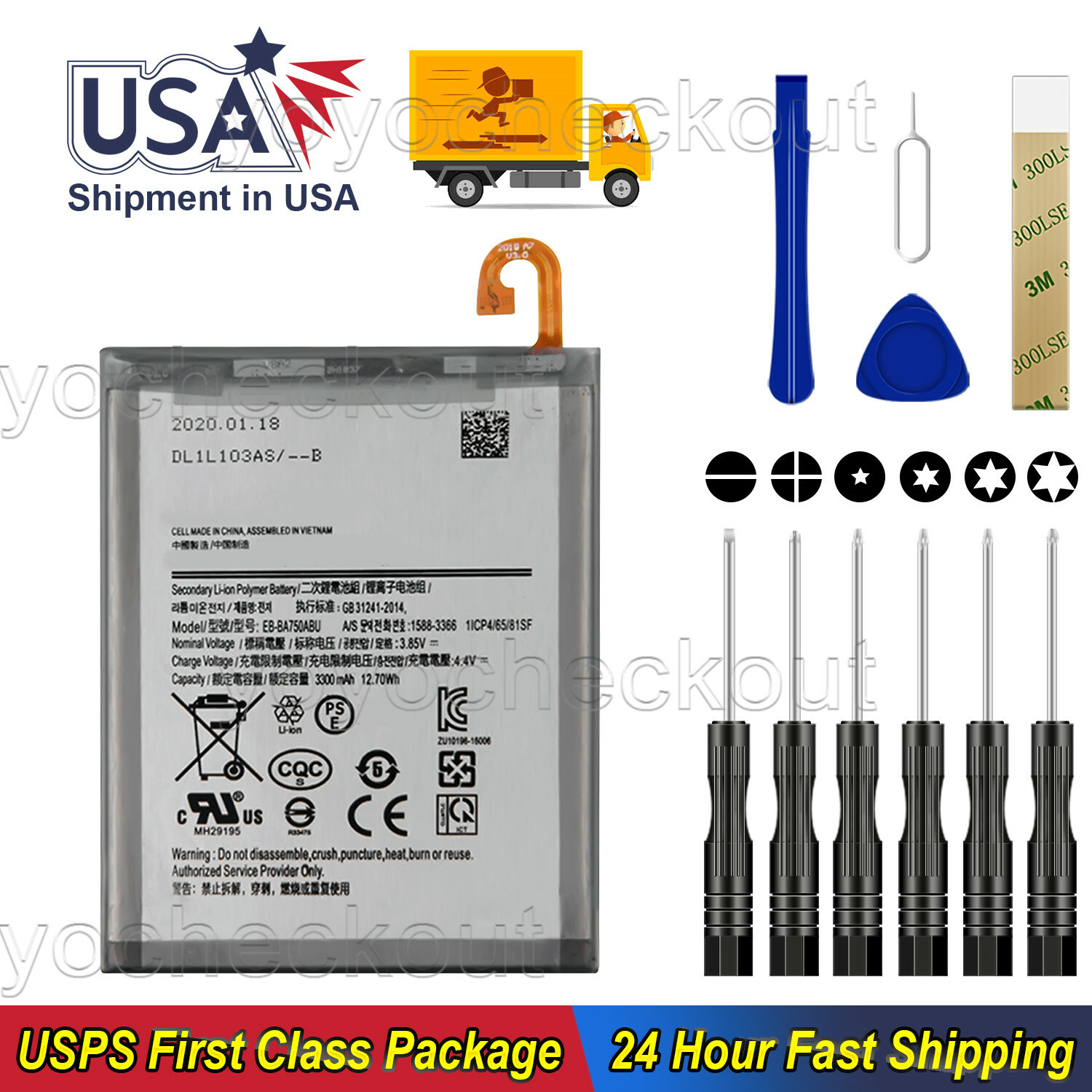 For Samsung Galaxy A7 2018 A750 A750F A750G SM-A750GN/DS Battery EB ...