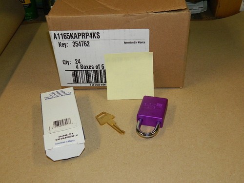 American Lock Purple Anodized Safety Padlock 4-Keys Set 24PCS ...