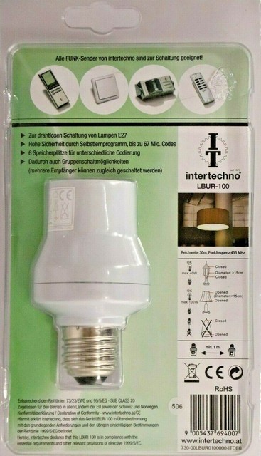 Xl-sparset Funk-lampenfassung Lbur-100 mit Fernbedienungen Intertechno online kaufen | eBay