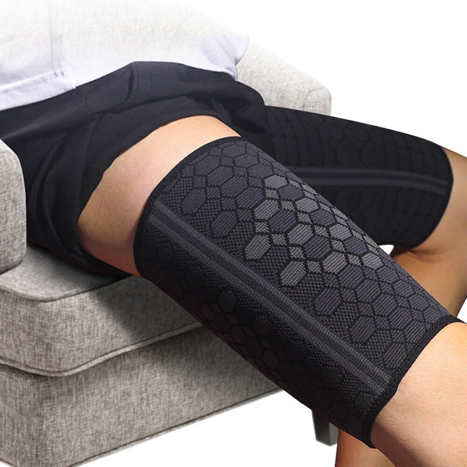 Elastic Compression Sleeve Thigh Support Brace Muscle Injury Wrap ...