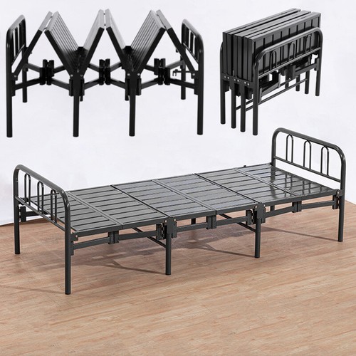 Fold Up Bed Sturdy Steel Frame Bed Frame Portable Folding Fold Away ...