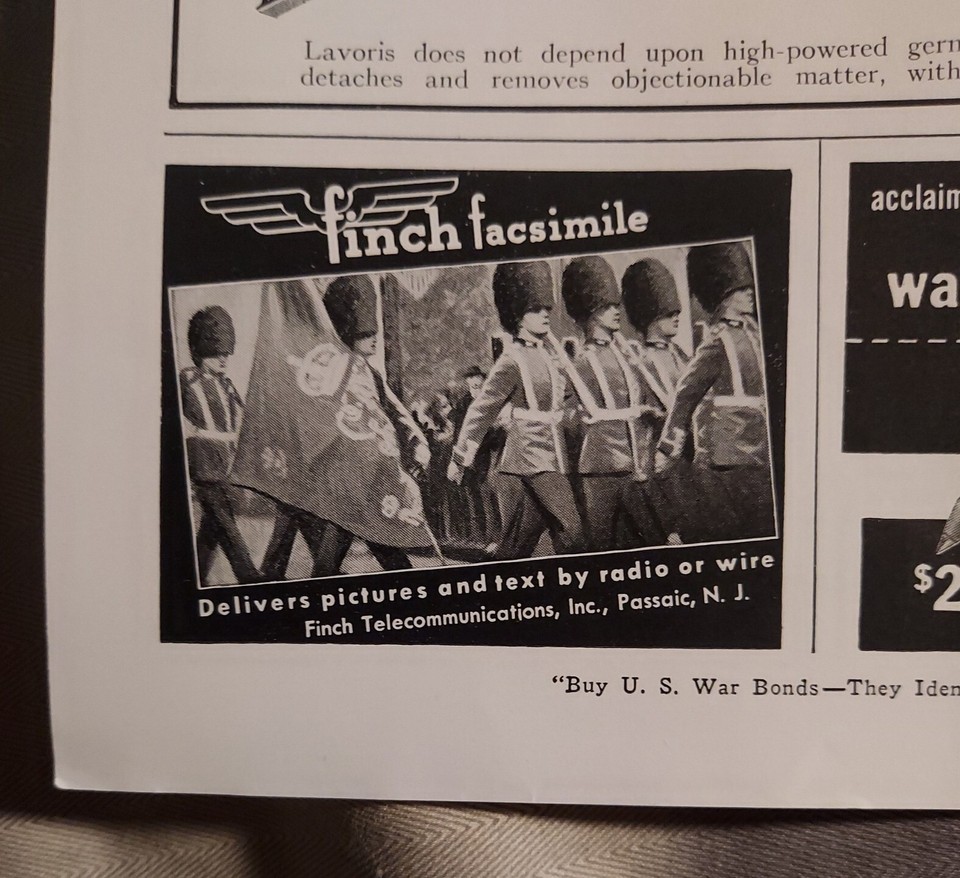 1944 print ad-Finch Facsimile-Radiofacsimile-Radiofax-HF Fax-Photos and ...