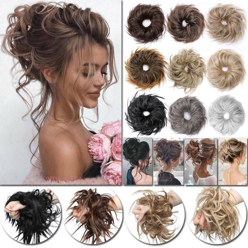 X-LARGE Messy Bun Hair Piece Scrunchie Updo Wrap Hair Extension as ...