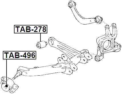 Bushing, Rear Lower Control Arm Fits Toyota 48060-68010, 48060-68020 ...
